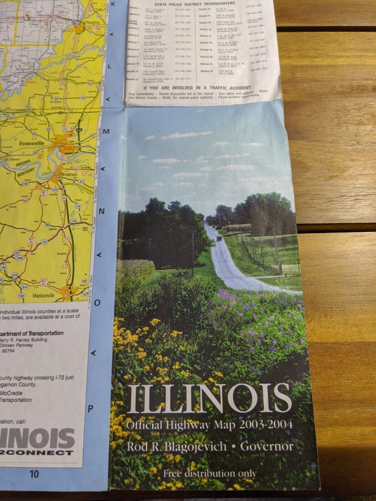 Vintage 2003-2004 Illinois Official Highway Map Brochure - Maps & Atlases