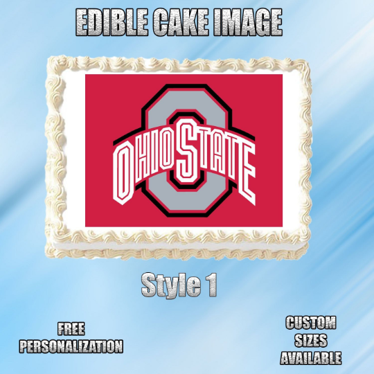 Ohio State Edible Image Topper Cupcake Frosting 1/4 Sheet 8.5 x 11 ...