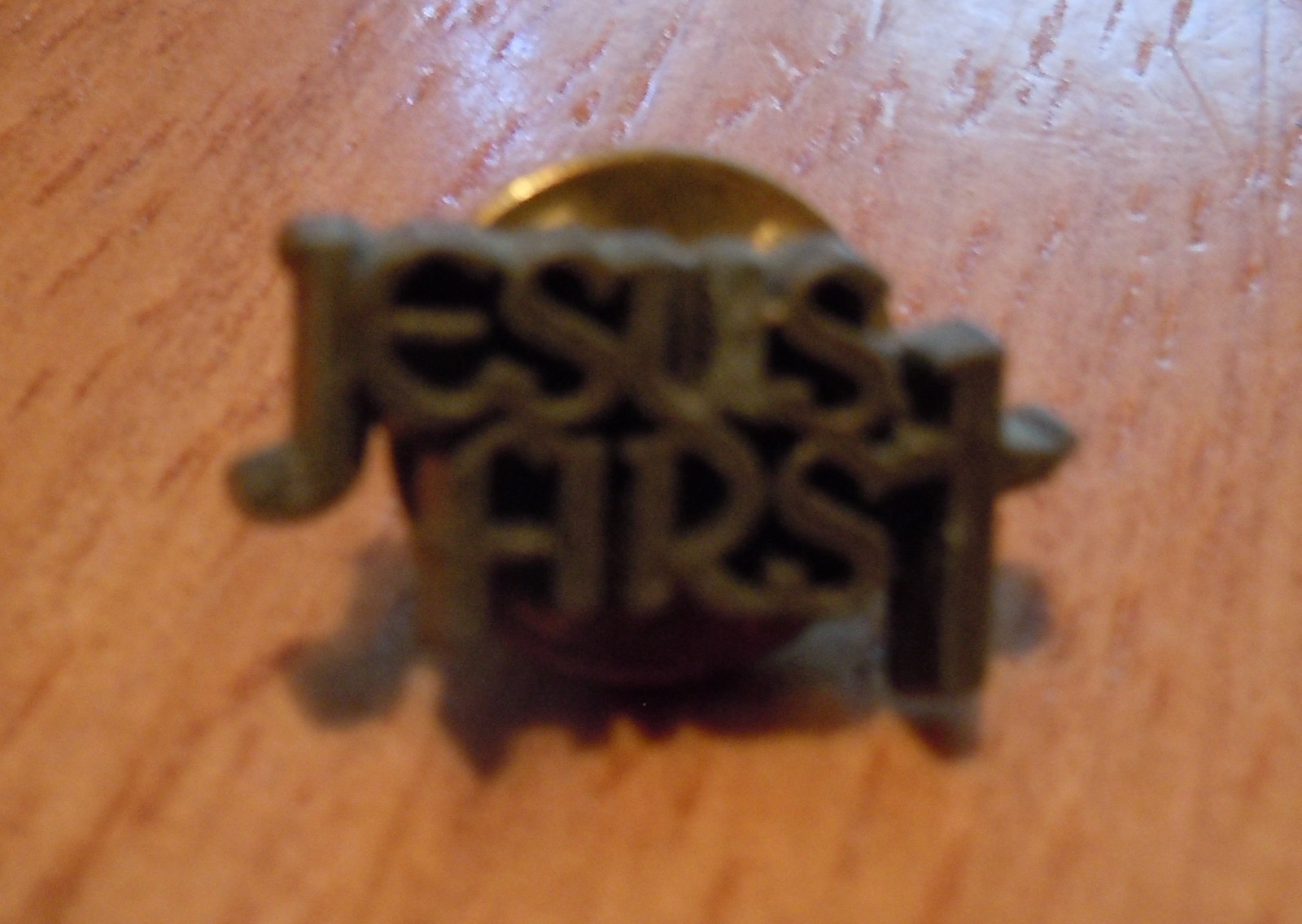 Vintage 2 Cathloic Pins & Jesus First Pin - Pendants & Pins