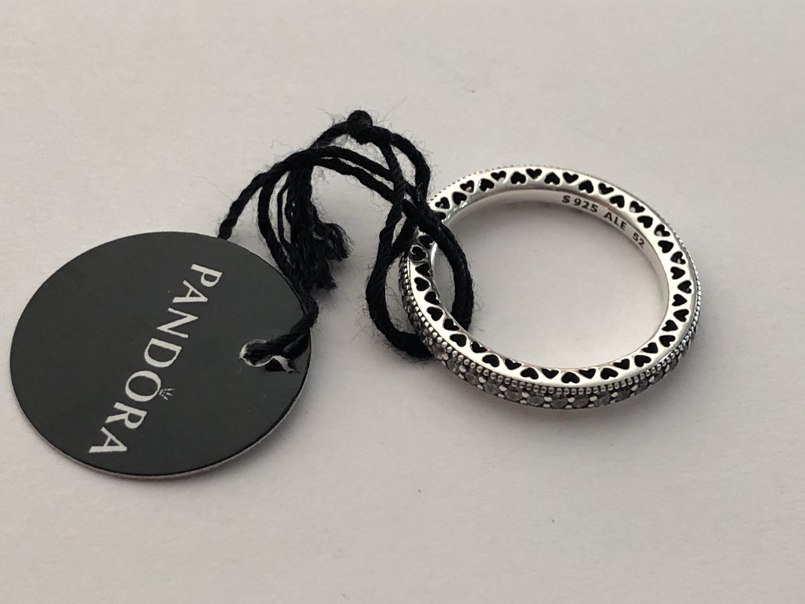 Genuine Sterling Silver Pandora Sparkle & Hearts Ring Size 6 190963CZ ...