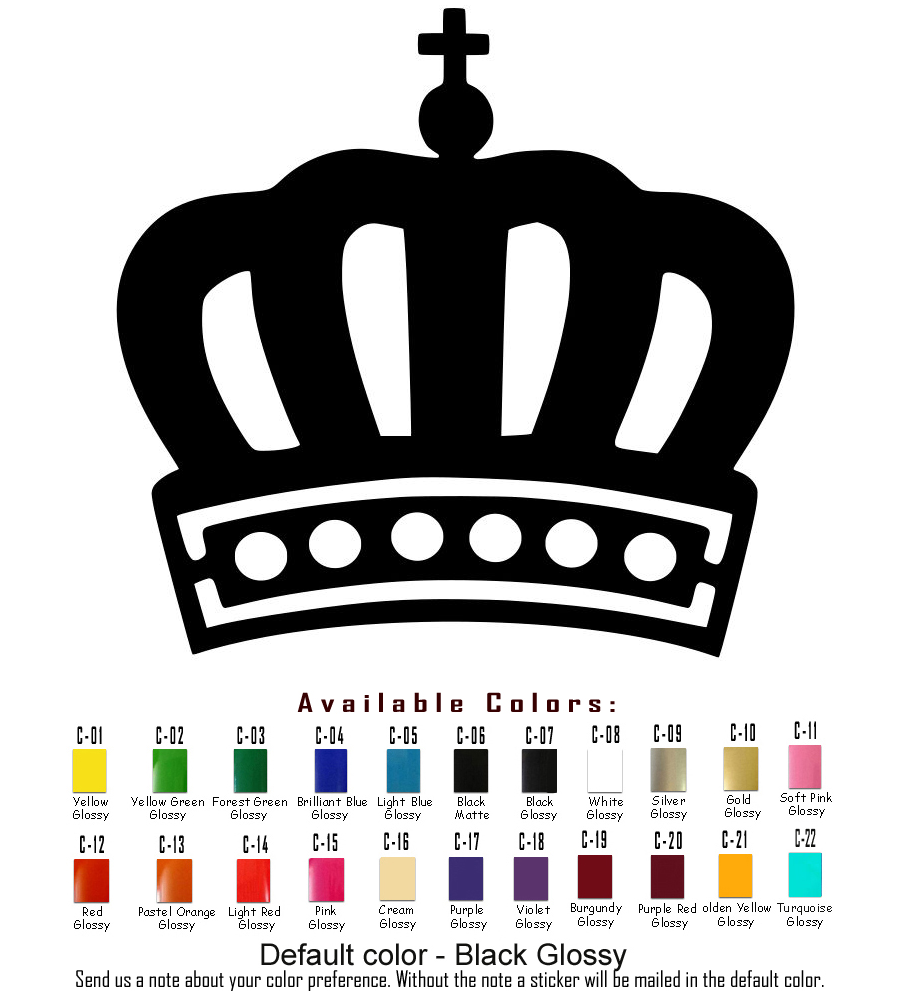 Crown Vinyl Decal Sticker Car Window Wall Laptop Queen King Prince ...