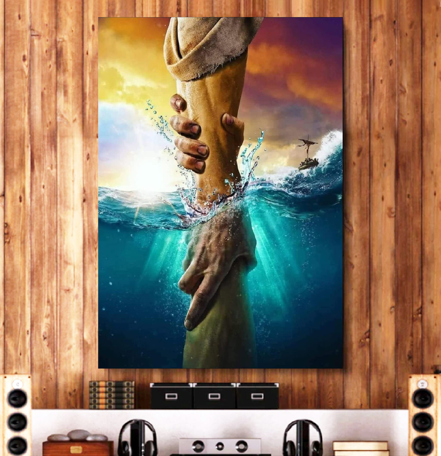 Jesus Christ Saves Peter from Drowning Jesus Christ Canvas Wall Art ...