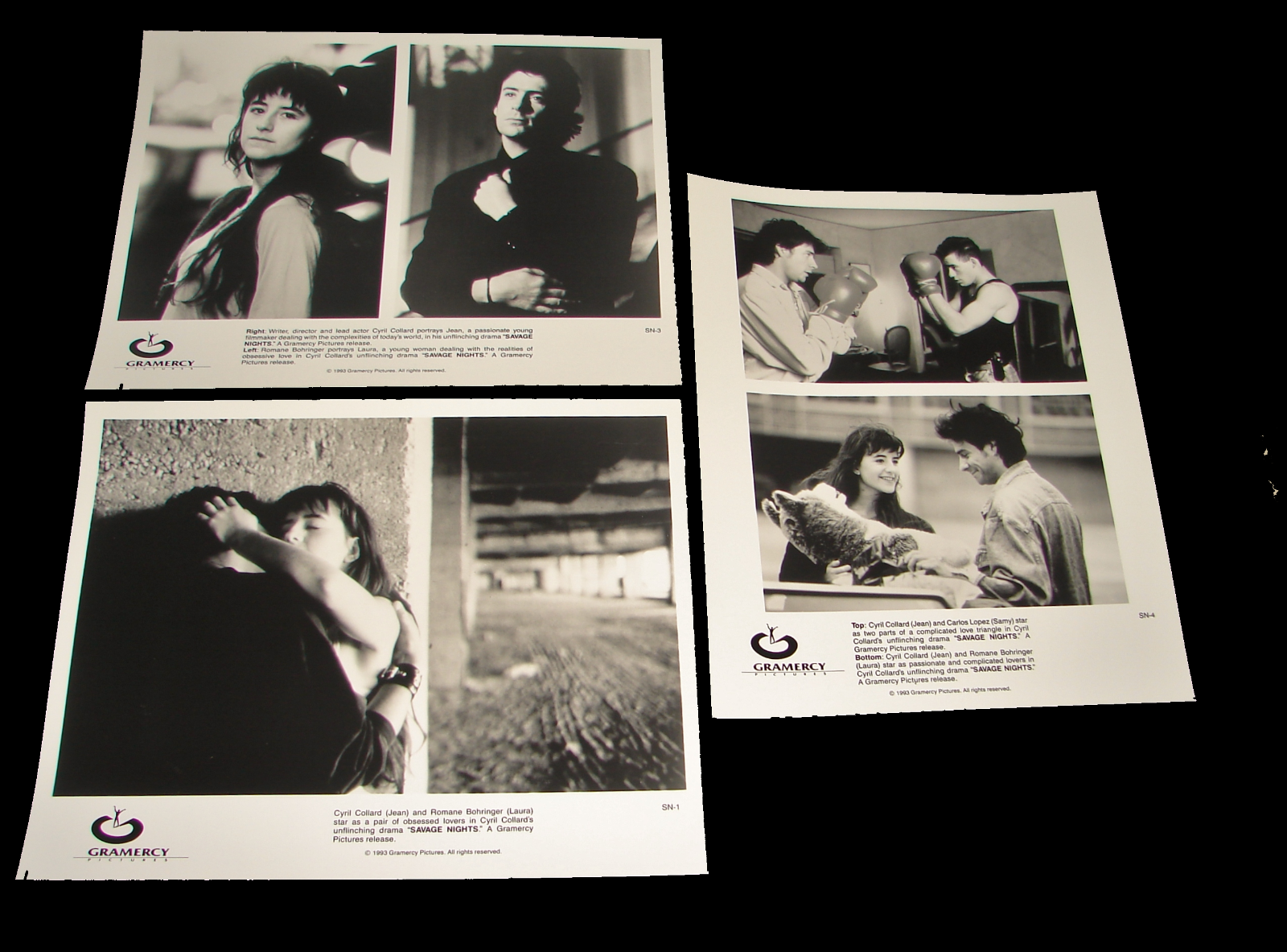 3 1992 SAVAGE NIGHTS Movie Photos Cyril Collard Romane Bohringer Carlos ...