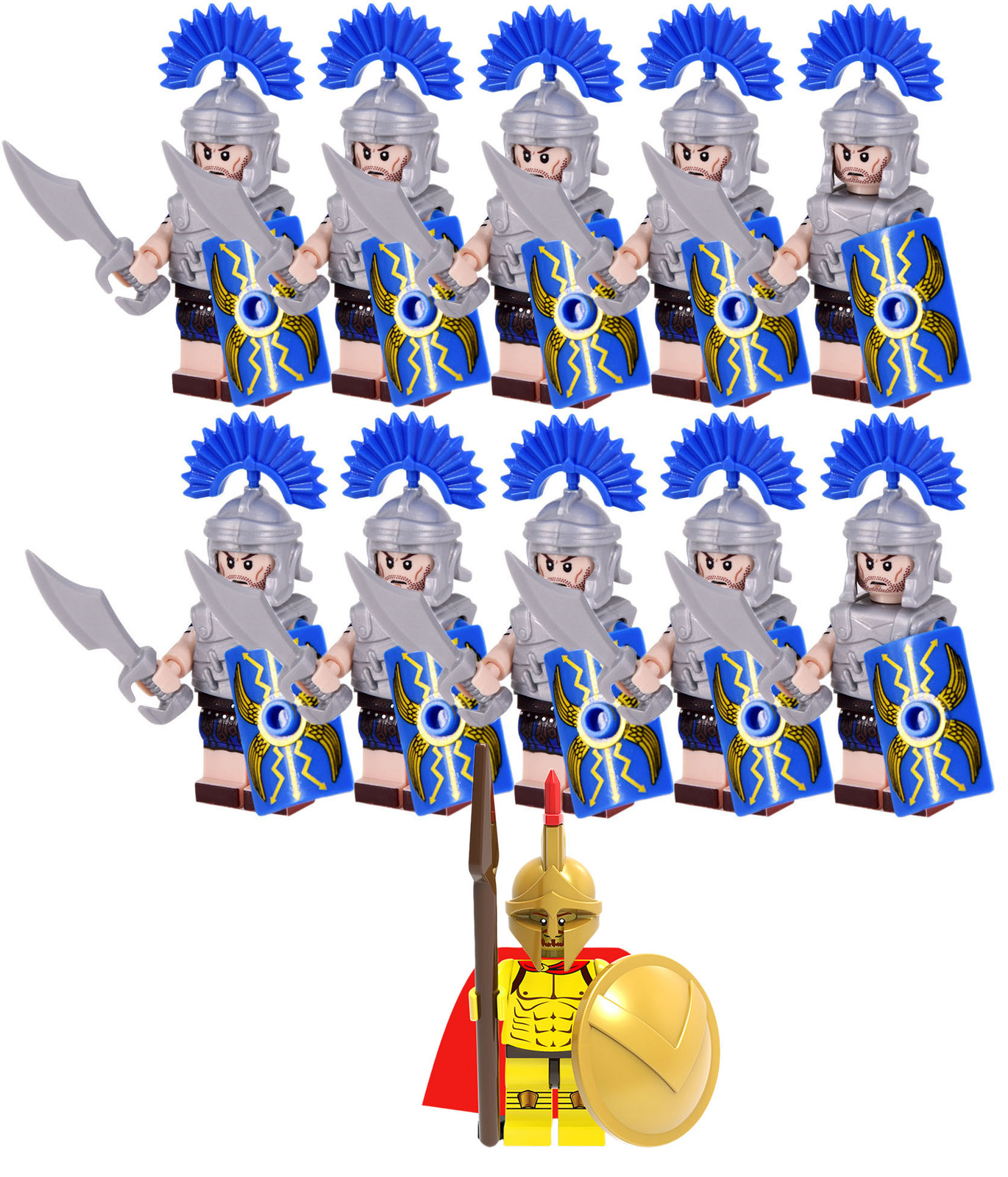 Ancient Roman Centurions (Blue) & Centurion 11 Custom Minifigures for ...