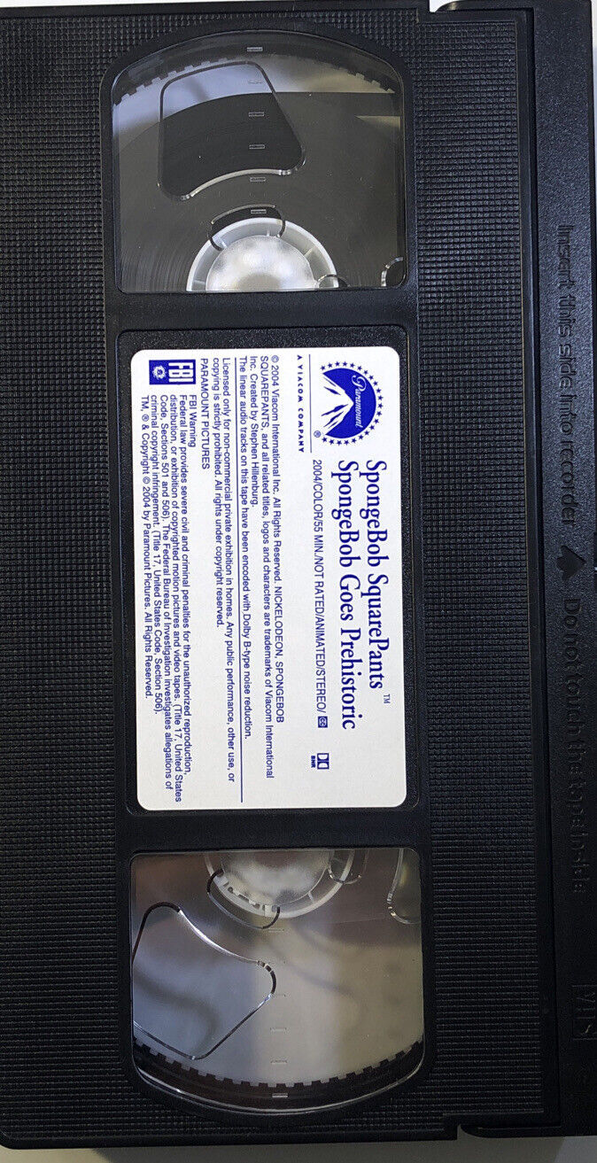 SHIP24-SpongeBob Squarepants Goes Prehistoric(VHS 2004) Nickelodeon-RARE VINTAGE - VHS Tapes