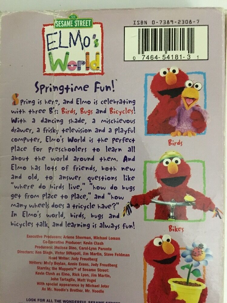 Elmos World-Springtime Fun(VHS,2002) Sesame Street Kids-TESTED-RARE ...