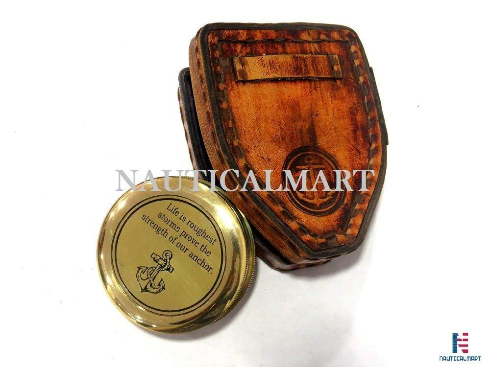 NauticalMart Solid Brass Shiny Quote Gift Compass, Graduation Day Gifts ...