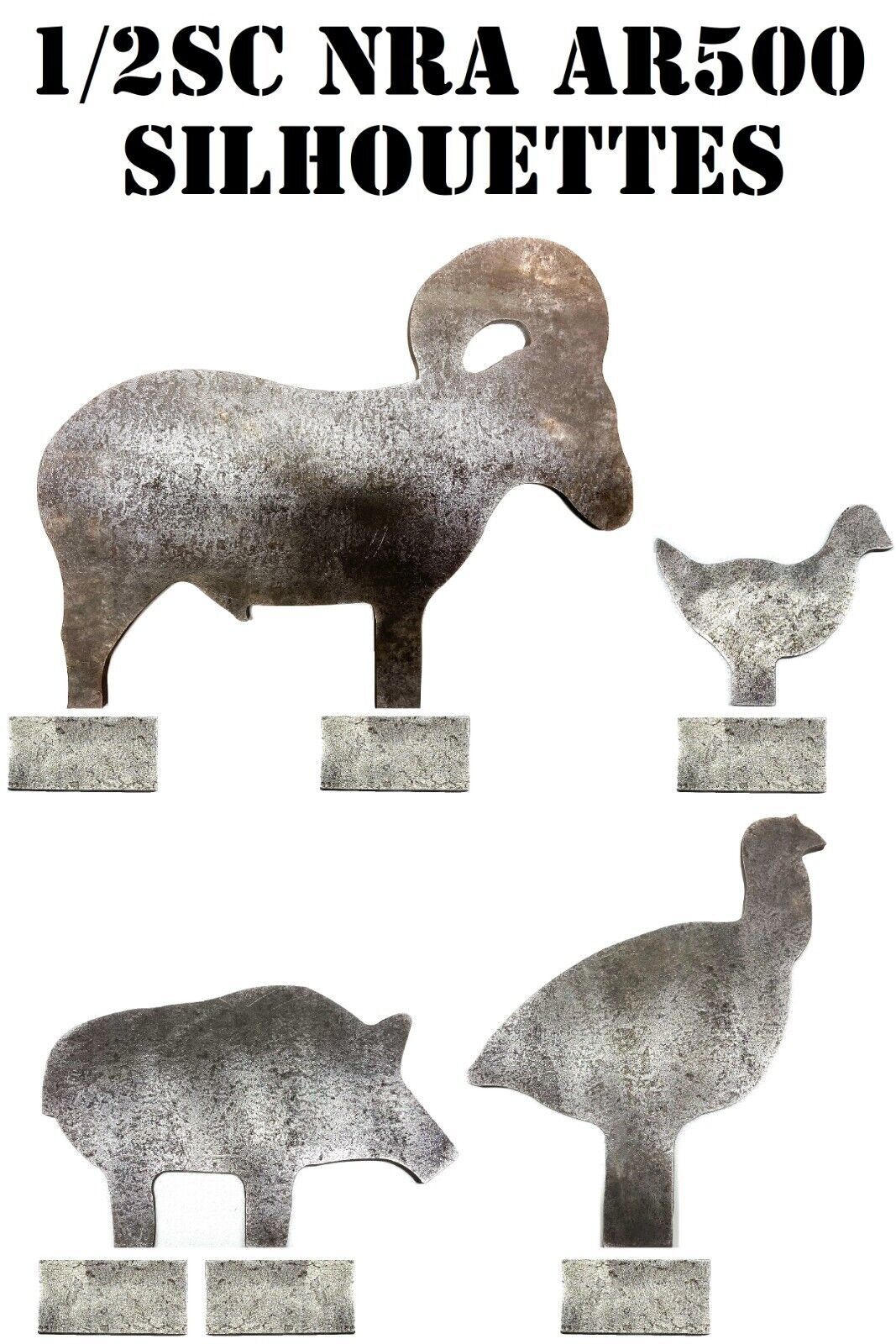 1/2sc 3/8"AR500 IHMSA/NRA Metallic Silhouette Steel Targets Not Welded ...