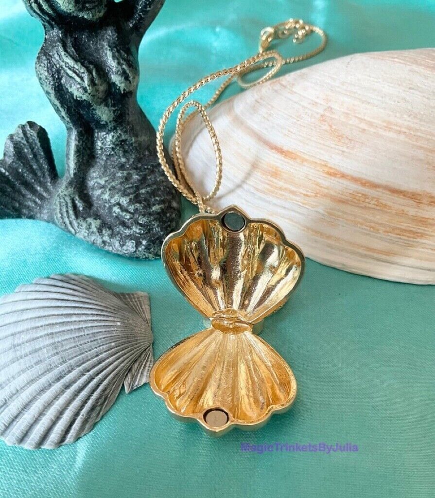 Disney The Little Mermaid Melody Ariel Shell Oyster Pendant Necklace ...