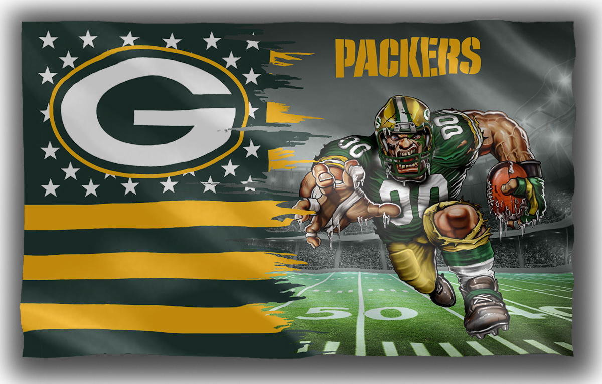 Green Bay Packers Football Team Mascot Memorable Flag 90x150cm 3x5ft ...