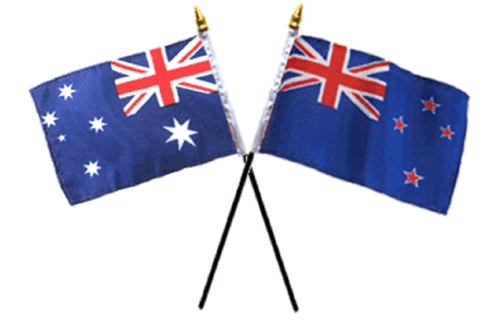 AES Australia Australian & New Zealand Flags 4"x6" Desk Stick Table (NO ...