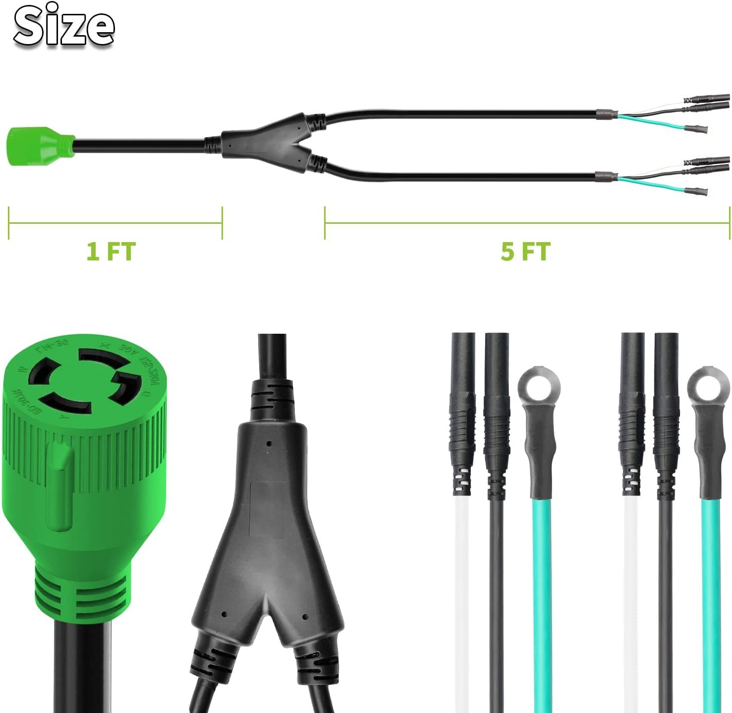 Rvmate 4 Prong 30 Amp Inverter Generator Parallel Cord - Light ...