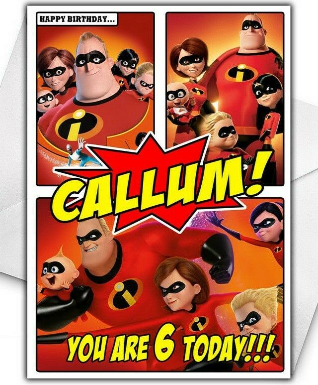 THE INCREDIBLES Personalised Birthday Card - Large A5 - Disney Birthday ...