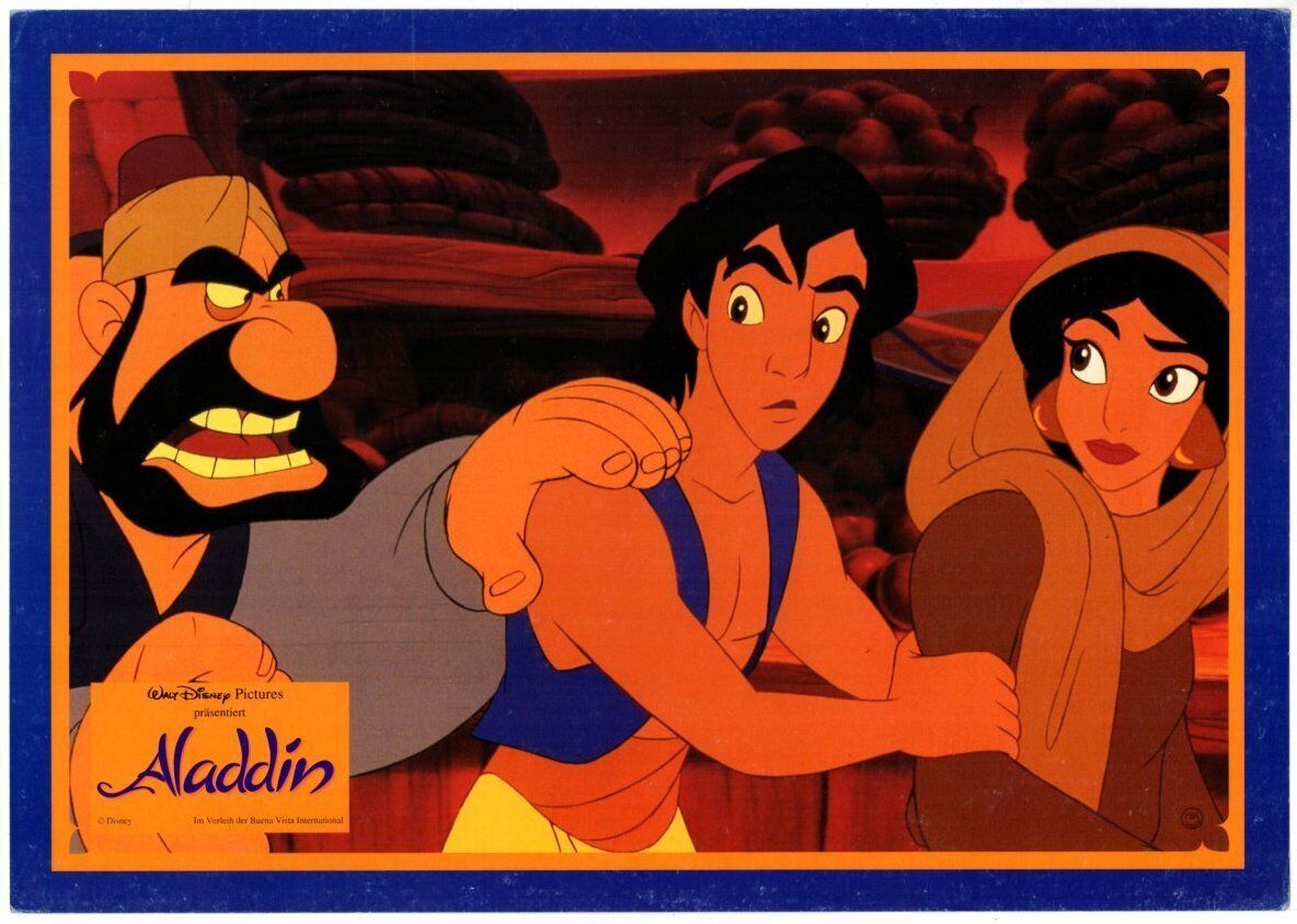 Walt Disneys Aladdin 1992 Aladdin Princess Jasmine And Gazeem Lobby Card 16 1990 99