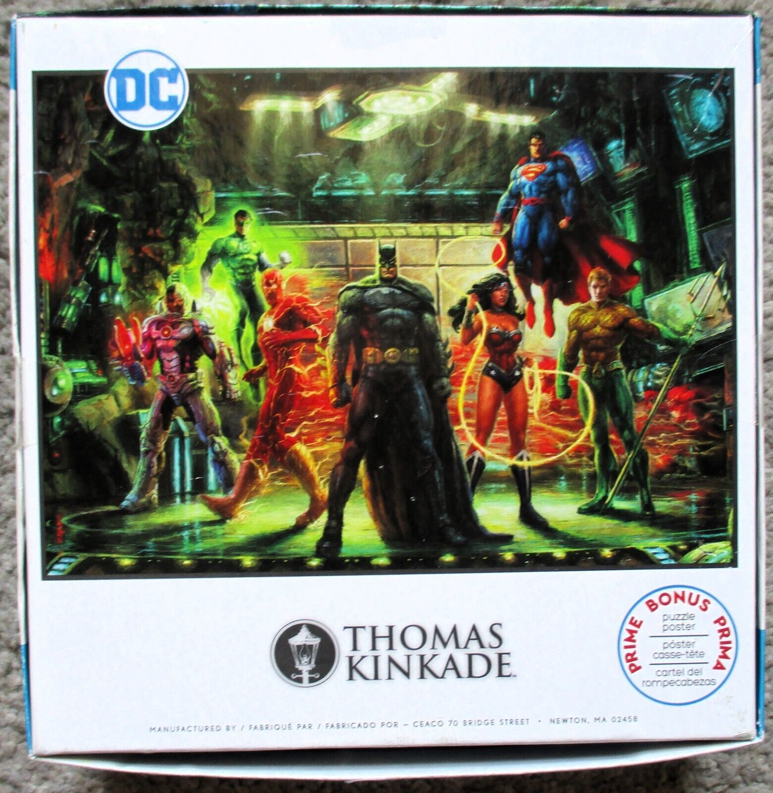 THE JUSTICE LEAGUE 1000 Piece DC Ceaco Puzzle THOMAS KINKADE STUDIOS ...