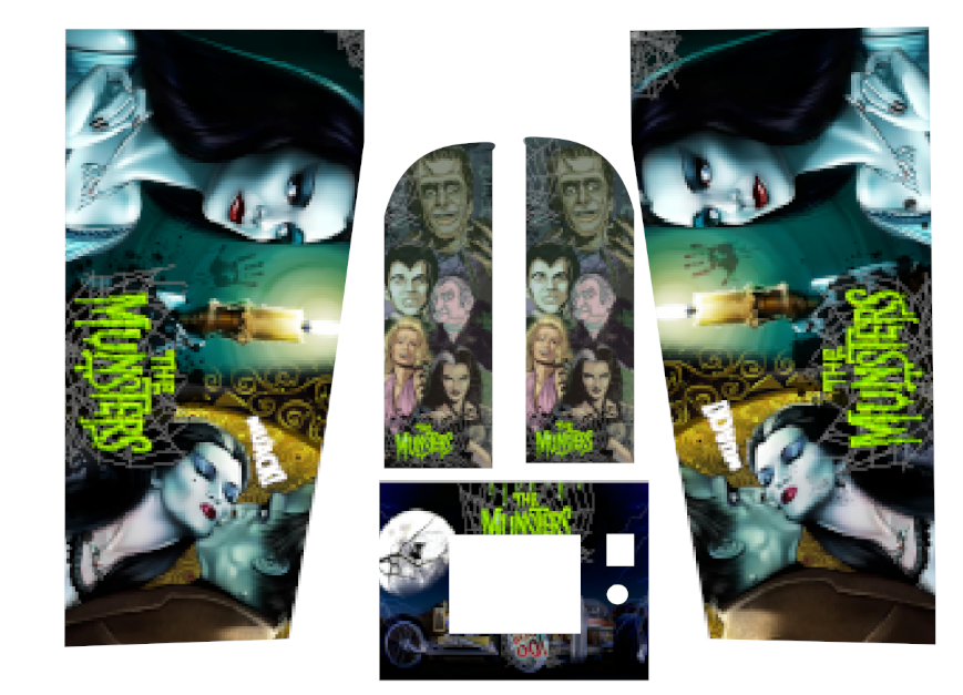 The Munsters Arcade1up Pinball Design Decal Pin vinyl graph,Arcade 1up ...