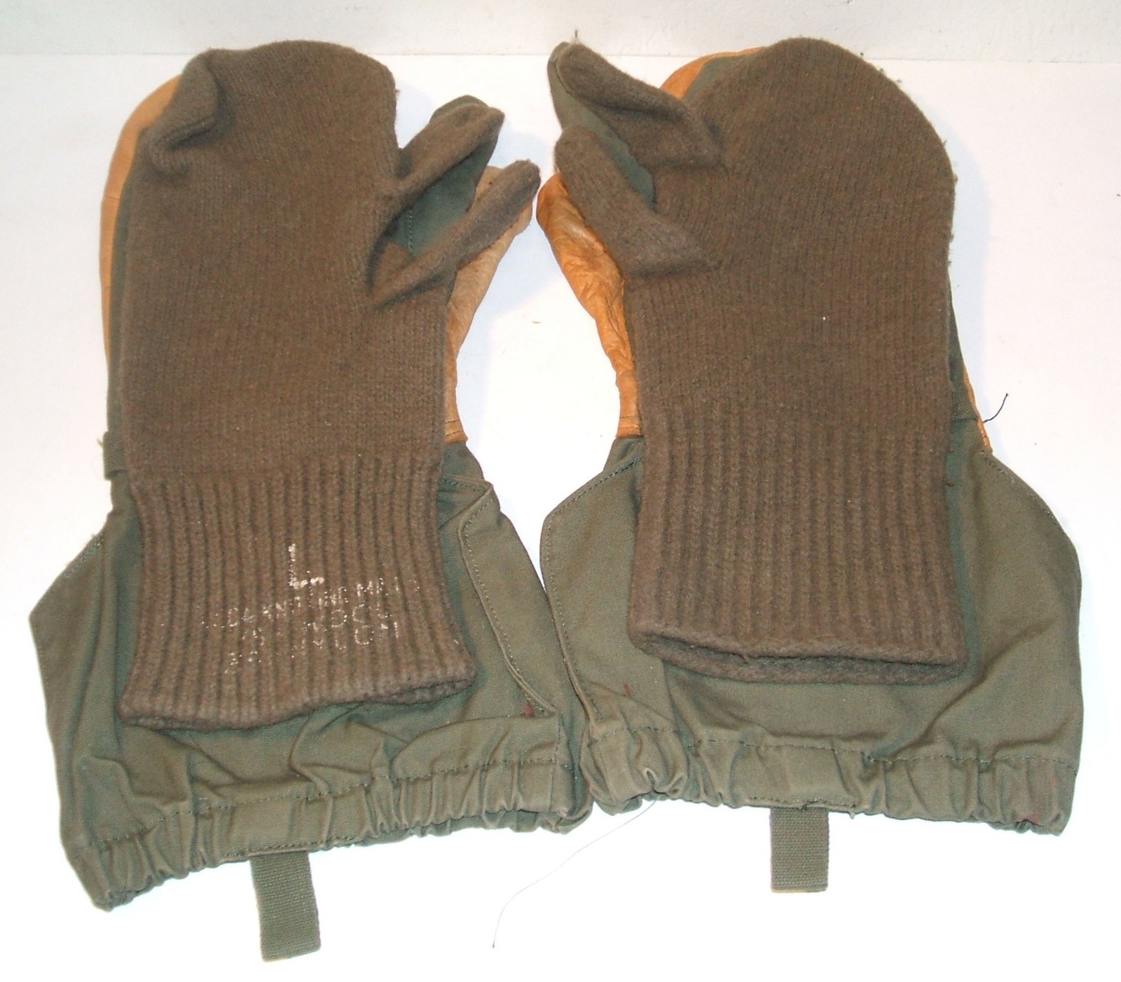 US Army M-1951 trigger finger mittens Korean War REO 1951 w wool ...