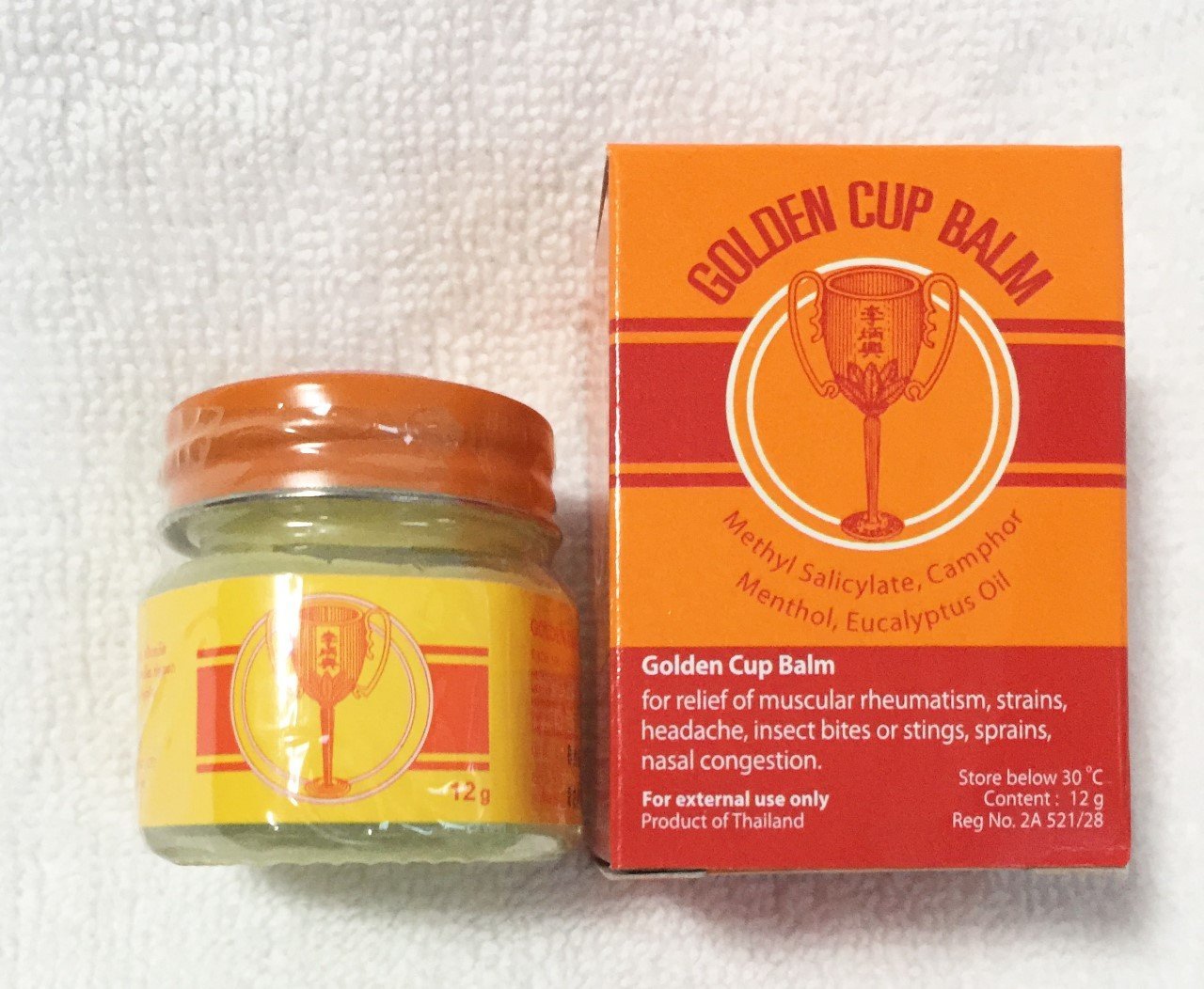 THAI GOLDEN CUP BALM Muscle Pain, Insect Bite, Menthol Eucalyptus Oil ...