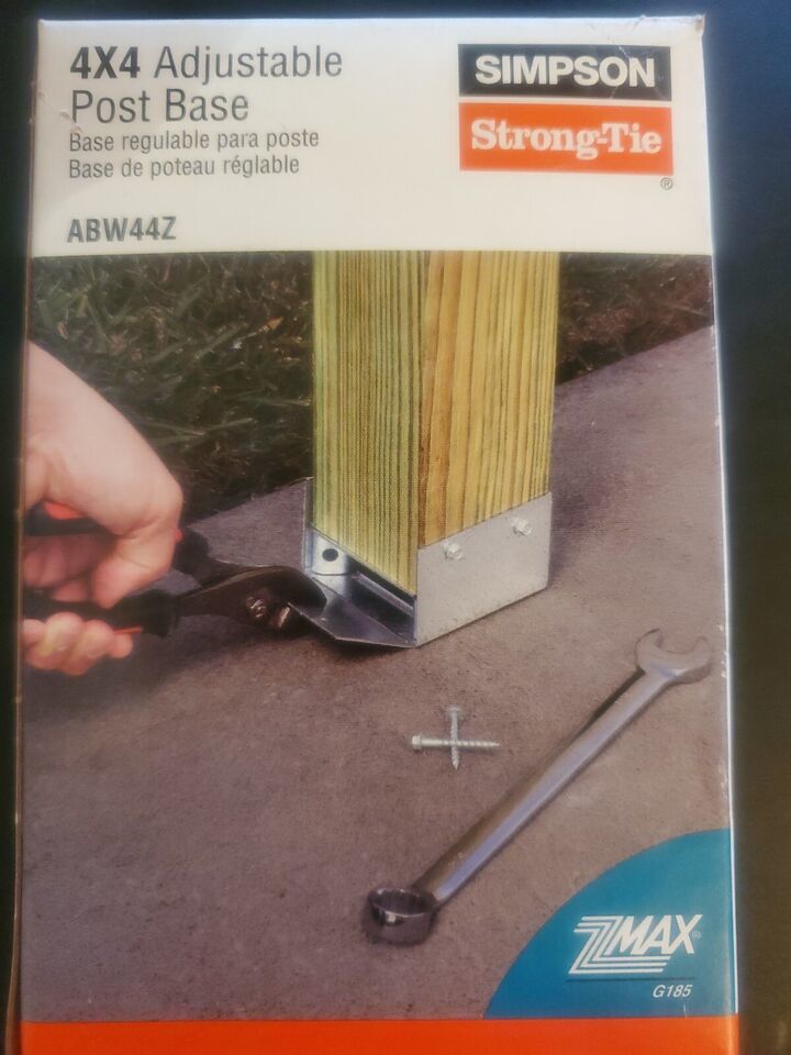 Adjustable Post Base ABW44Z Simpson Strong Tie 4 x 4 4" 1" heavy duty ...