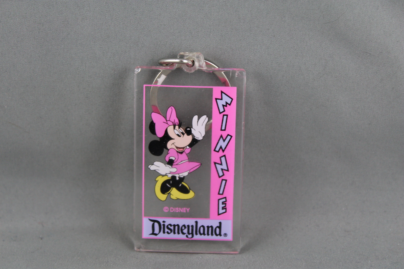 Vintage Disneyland Keychain - Neon Waving Minnie Mouse - Plastic ...