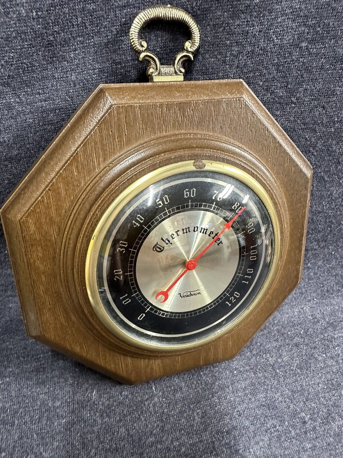 Vintage Verichron Thermometer Glass Bubble Bezel Model V16 TESTED WORKS ...