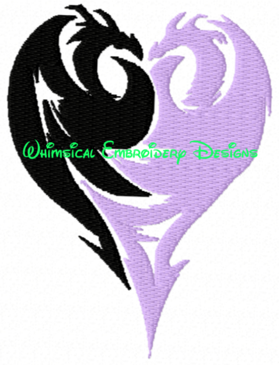 Descendants Dragons Mal's Icon Machine Embroidery FILLED Design INSTANT ...