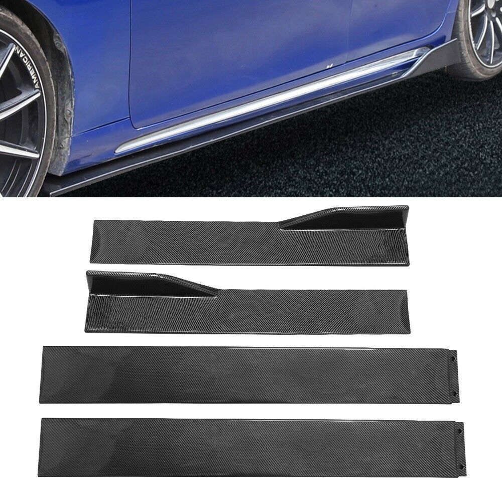 68.9" Carbon Fiber SIDE SKIRT EXTENSION ROCKER PANEL BODY KIT LIP ...