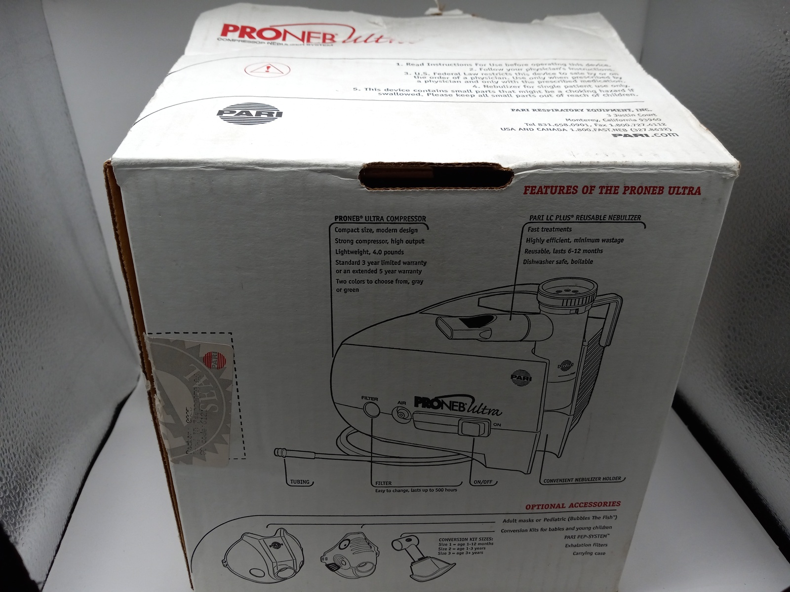 Proneb Ultra Compressor Nebulizer System model 85B0000 see notes ...