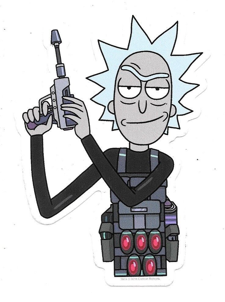 Rick and Morty TV Series Rick as a Navy Seal Peel Off Image Sticker ...