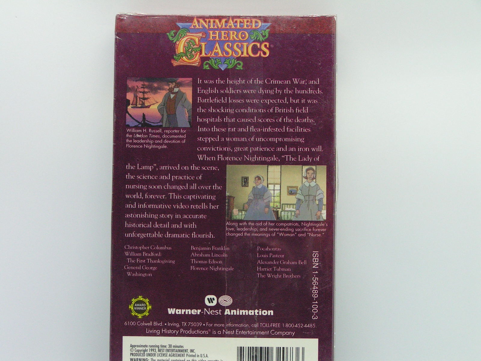 NEW VHS LIVING HISTORY PRODUCTION ANIMATED HERO CLASSICS FLORENCE ...