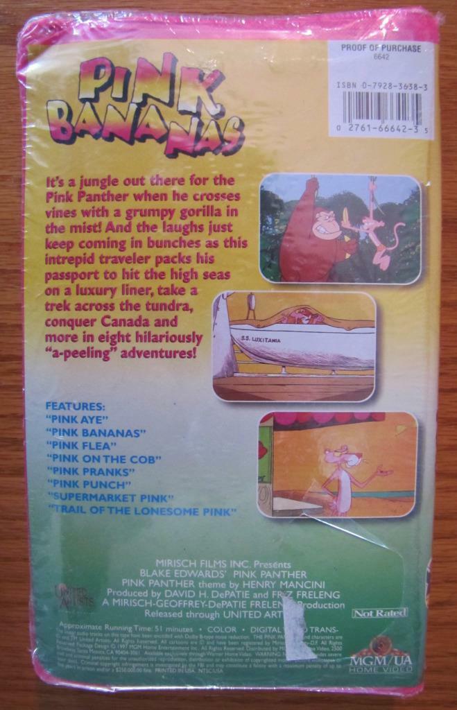 THE PINK PANTHER Cartoon Collection PINK BANANAS VHS VIDEO MOVIE NEW ...