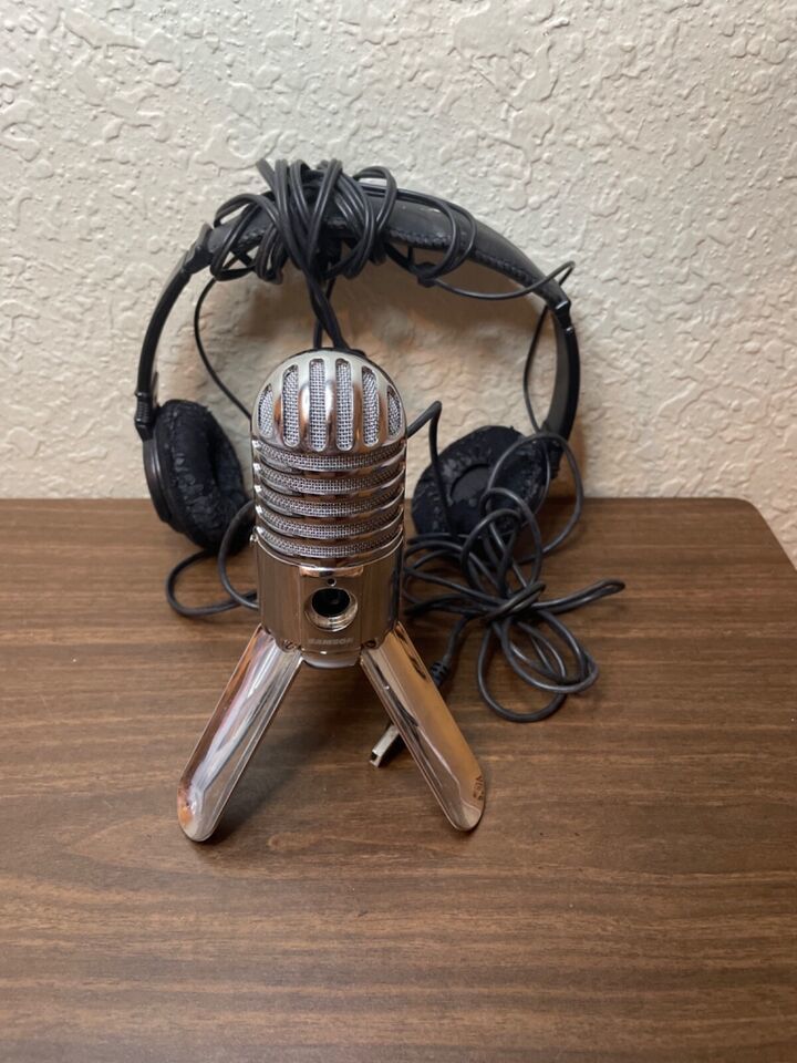 SAMSON Meteor USB Condenser Microphone Chrome Foldback Legs Usb Cable ...