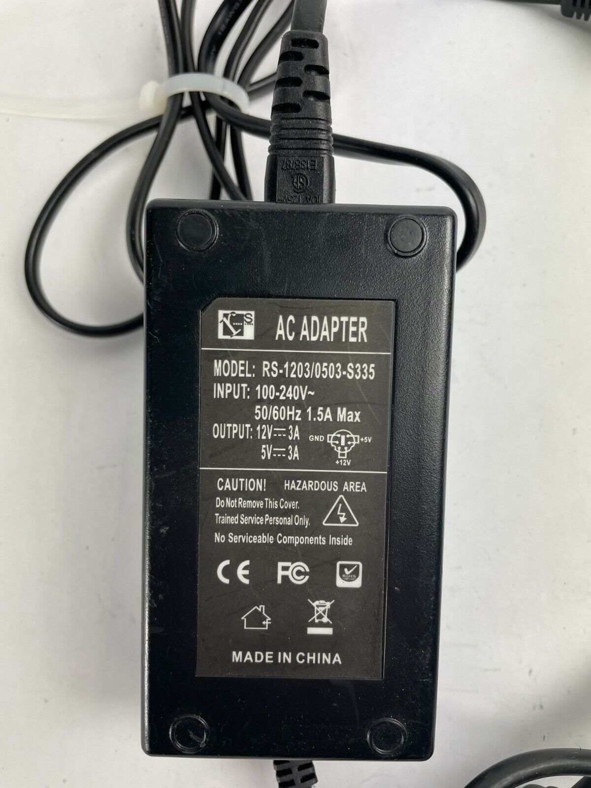 Genuine Ac Adapter RS-1203/0503-S335 Output 5/12 V 3 A Power Supply ... Genuine Ac Adapter RS-1203/0503-S335 Output 5/12 V 3 A Power Supply ...