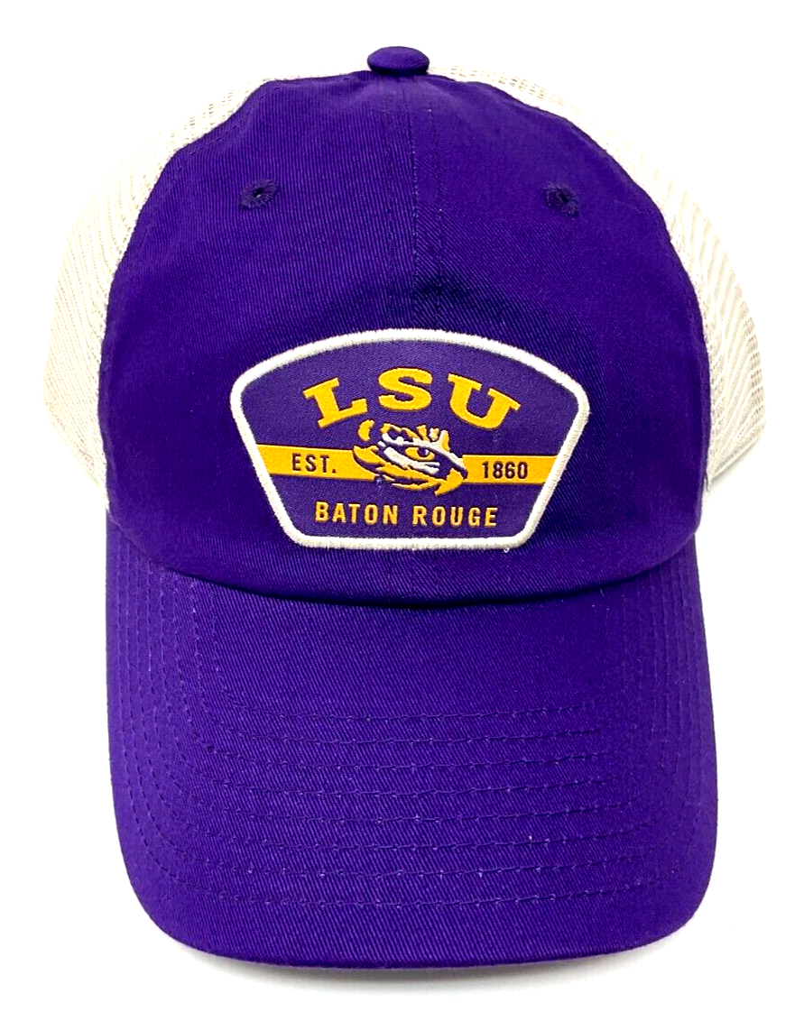 LSU LOUISIANA STATE UNIVERSITY TIGERS PATCH LOGO MESH TRUCKER SNAPBACK ...