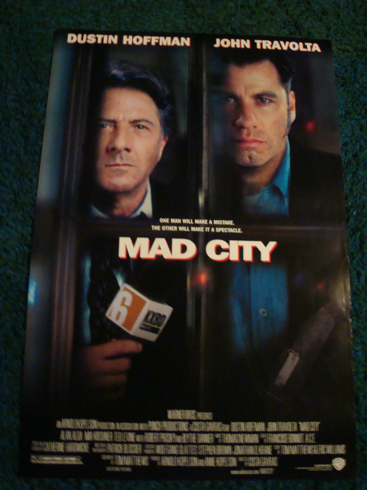 MAD CITY - MOVIE POSTER WITH DUSTIN HOFFMAN & JOHN TRAVOLTA - 1990-99
