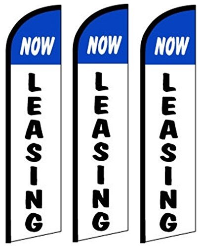 3 Windless, Swooper, Flutter, Feather, Banner Flags NOW LEASING by ...