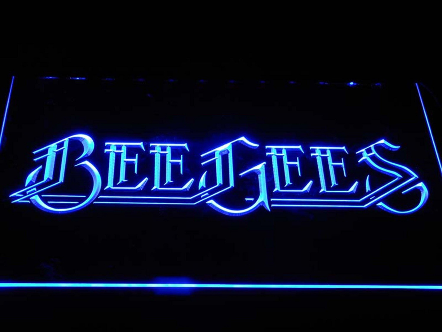 Bee Gees Logo Illuminated Led Neon Sign Hang Wall Decor, Room, Lights ...