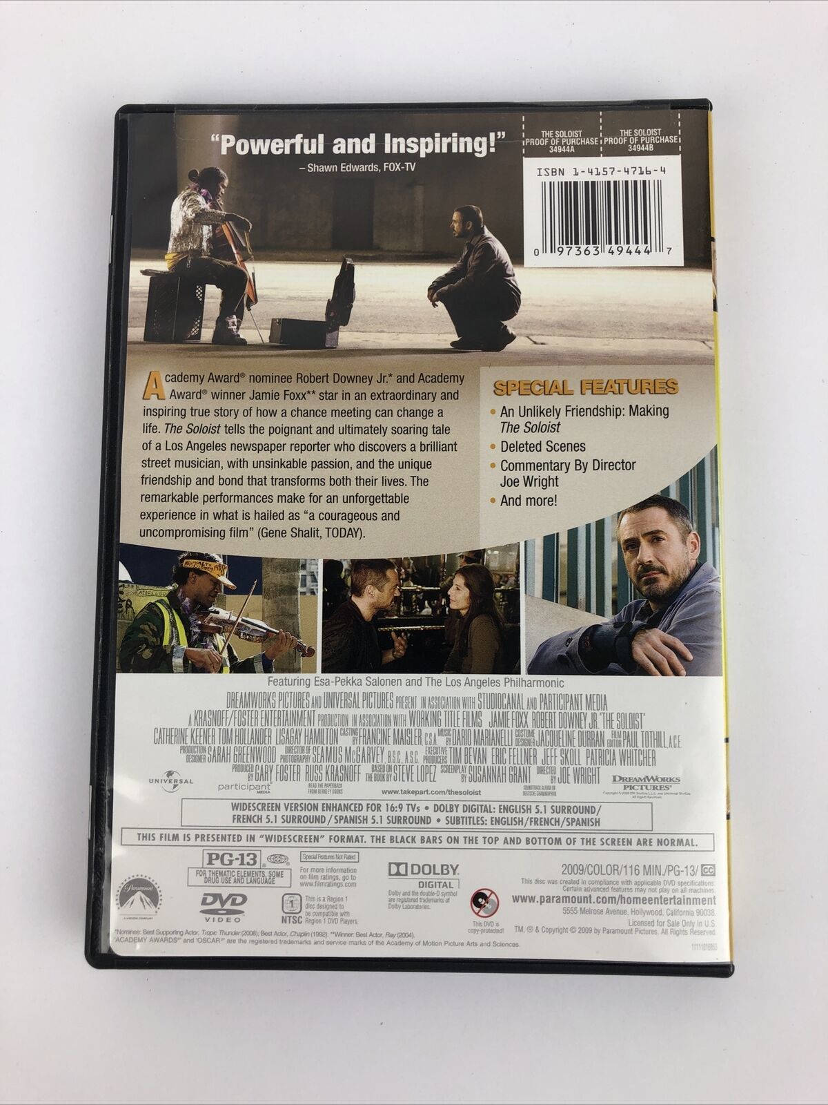 The Soloist (DVD) w/Jamie Foxx Robert Downey Jr. widescreen - DVDs ...