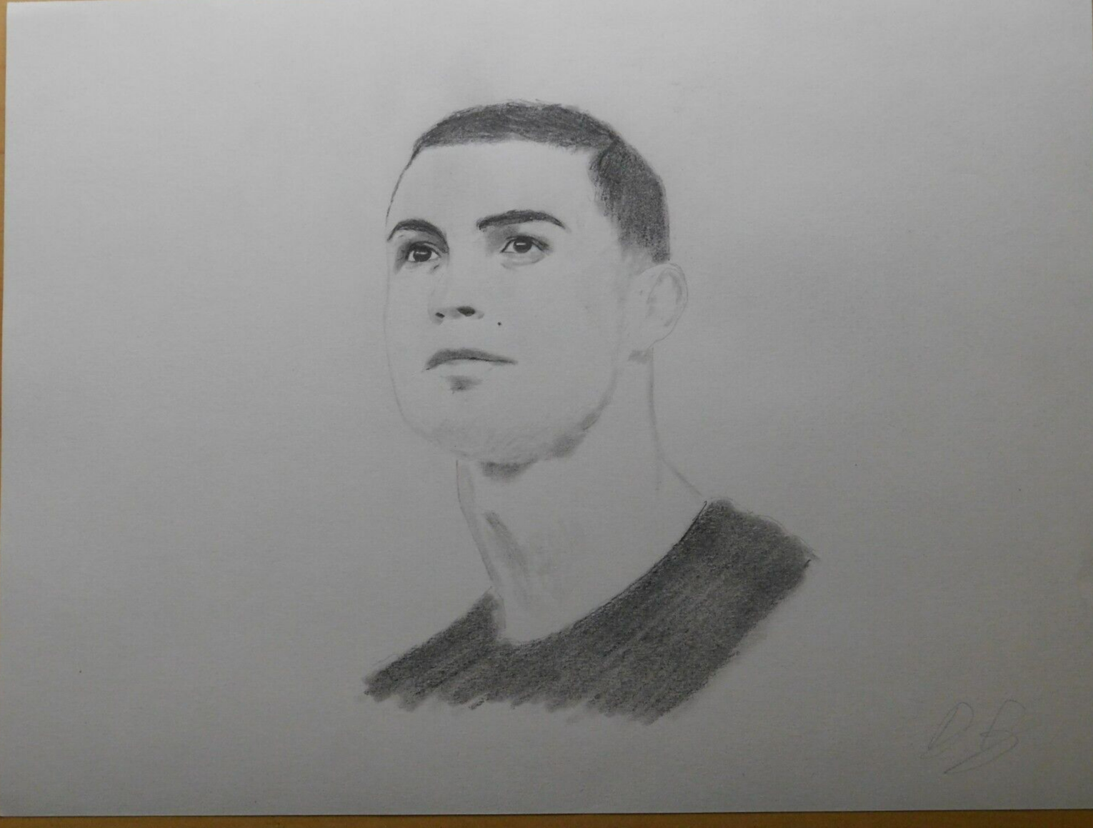 CRISTIANO RONALDO CR7 PENCIL DRAWING 9x12 ORIGINAL PORTRAIT SKETCH ...