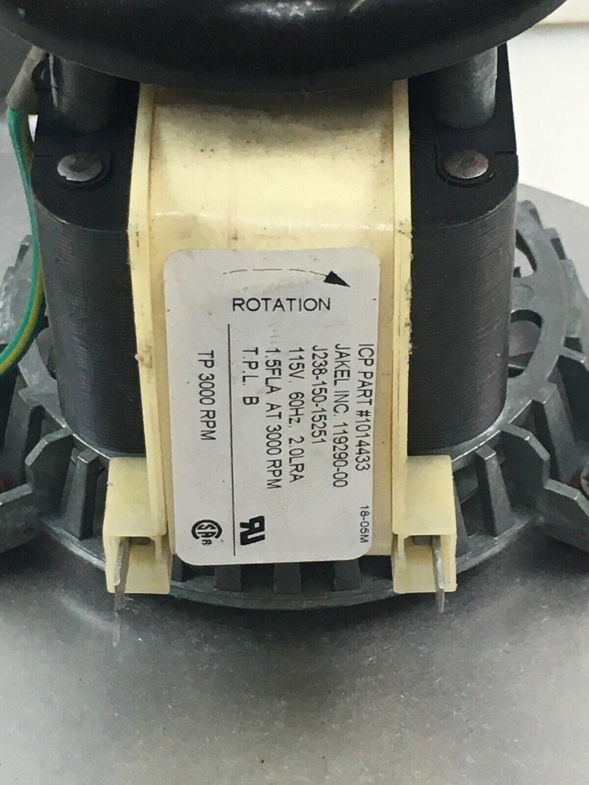 JAKEL J238-150-15251 Draft Inducer Blower Motor ICP 119290-00 1014433 ...