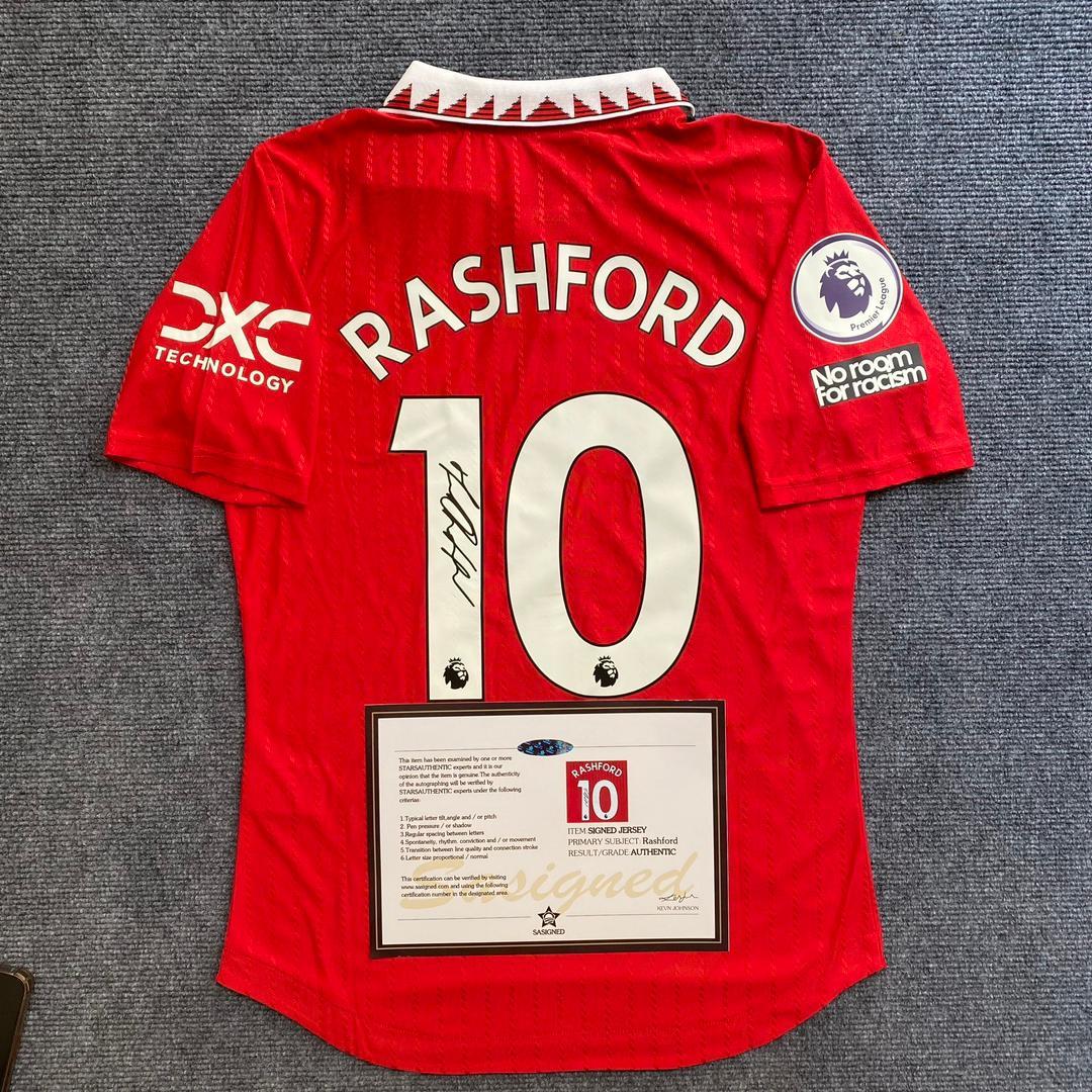 Marcus Rashford SIGNED Man United Signature Jersey + COA - Men