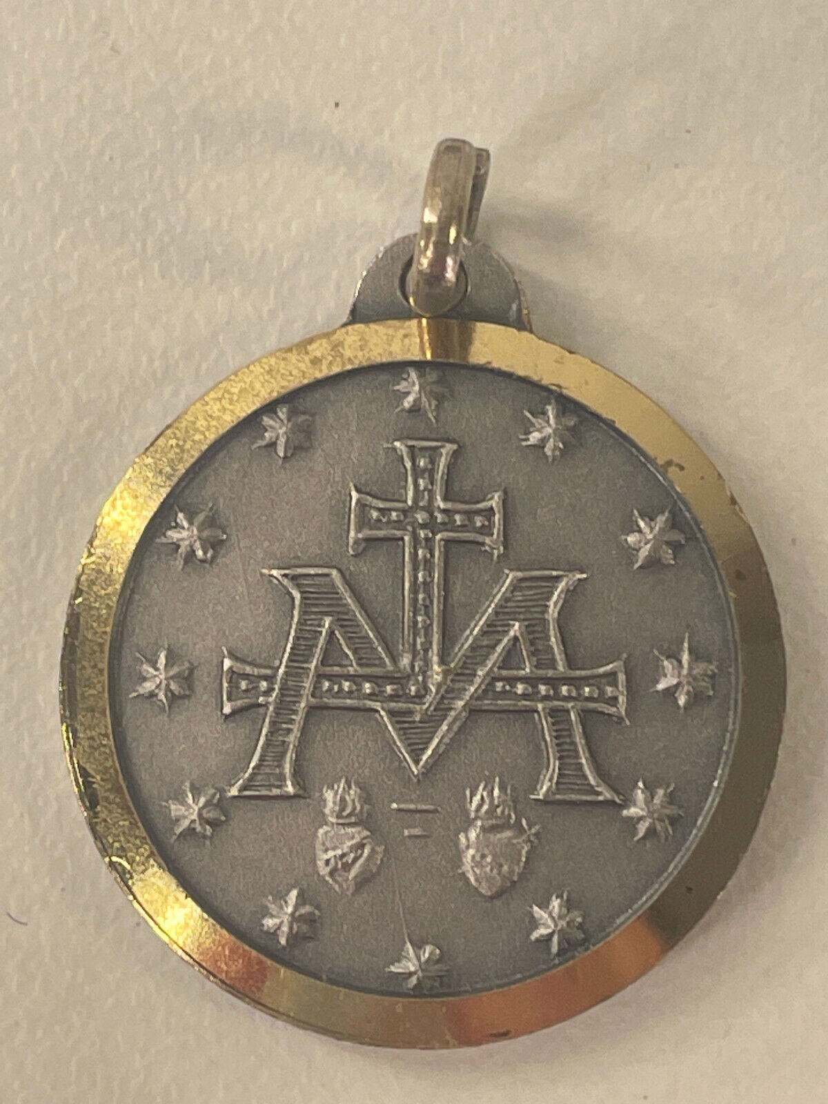 ITALY ROME 1960s OLD MIRACULOUS VIRGIN MARY MONOGRAM MARY SACRED HEART ...