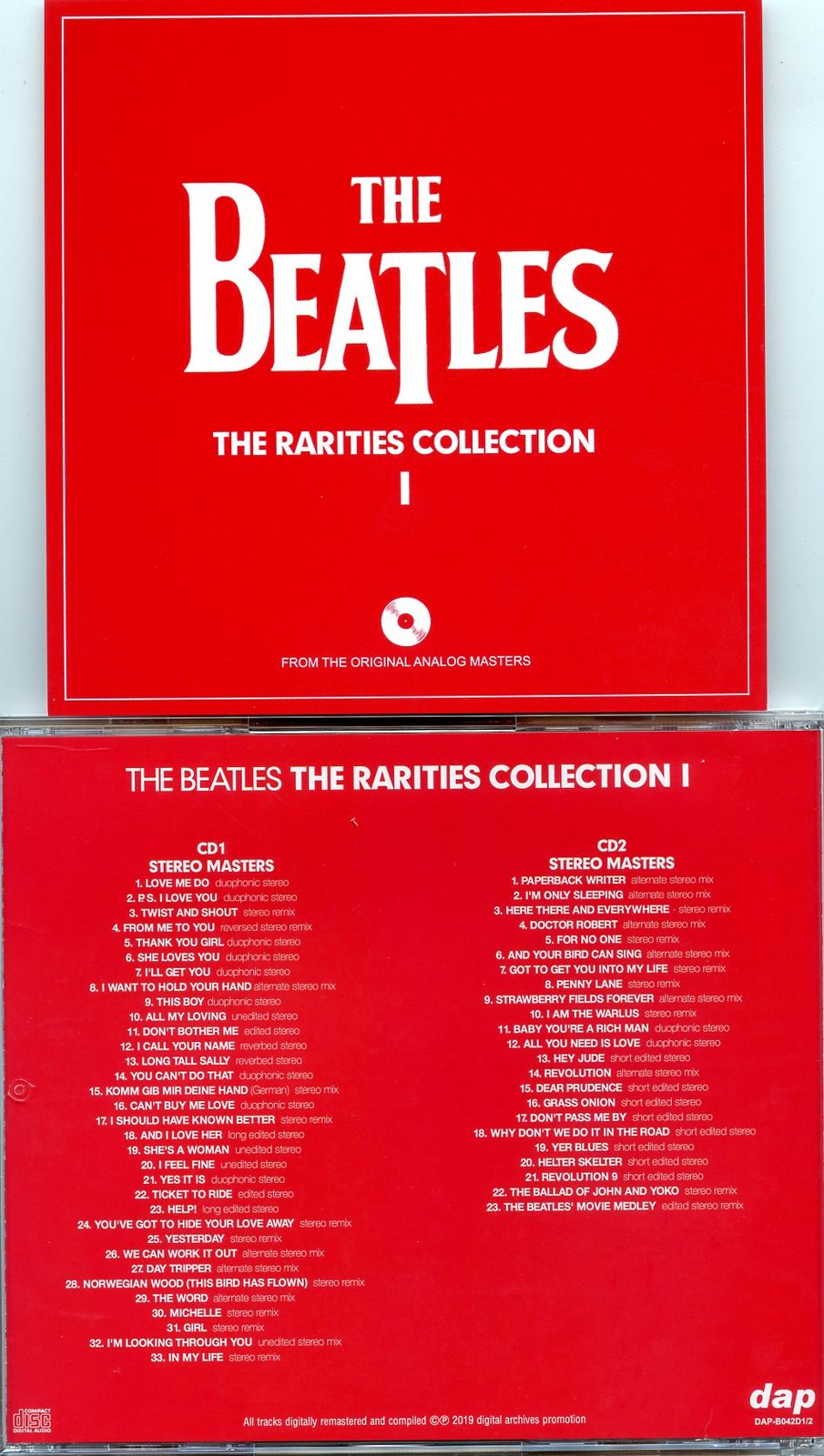 The Beatles- The Rarities Collection Vol. 1 ( 2 CD SET ) ( 2019 DAP ) - CDs