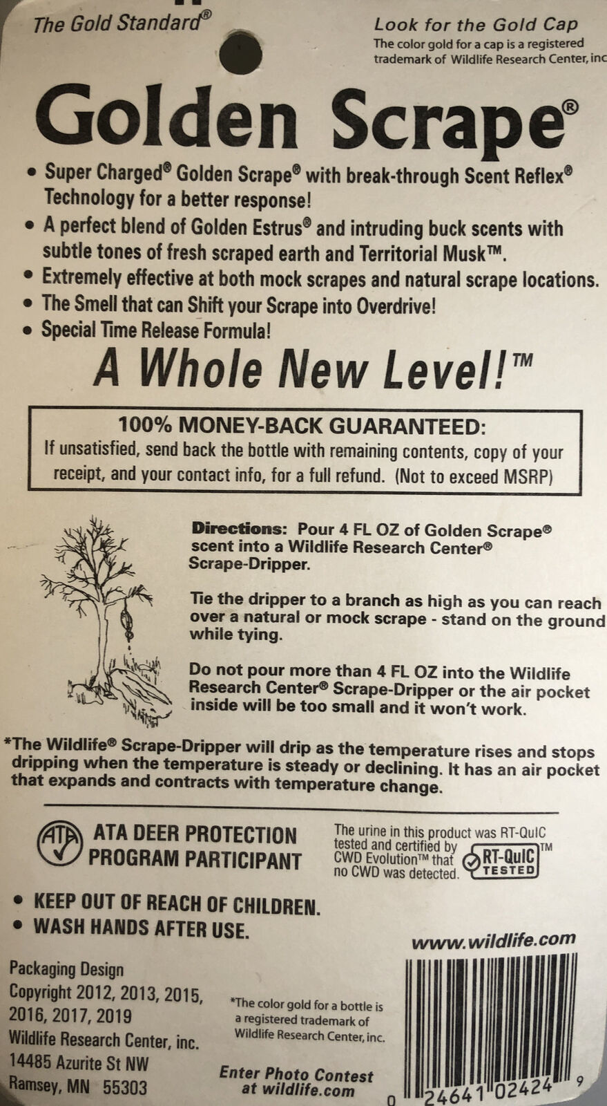 Wildlife Research 4oz GOLDEN SCRAPE ULTRA PREMIUM Scrape Scent-Scent ...