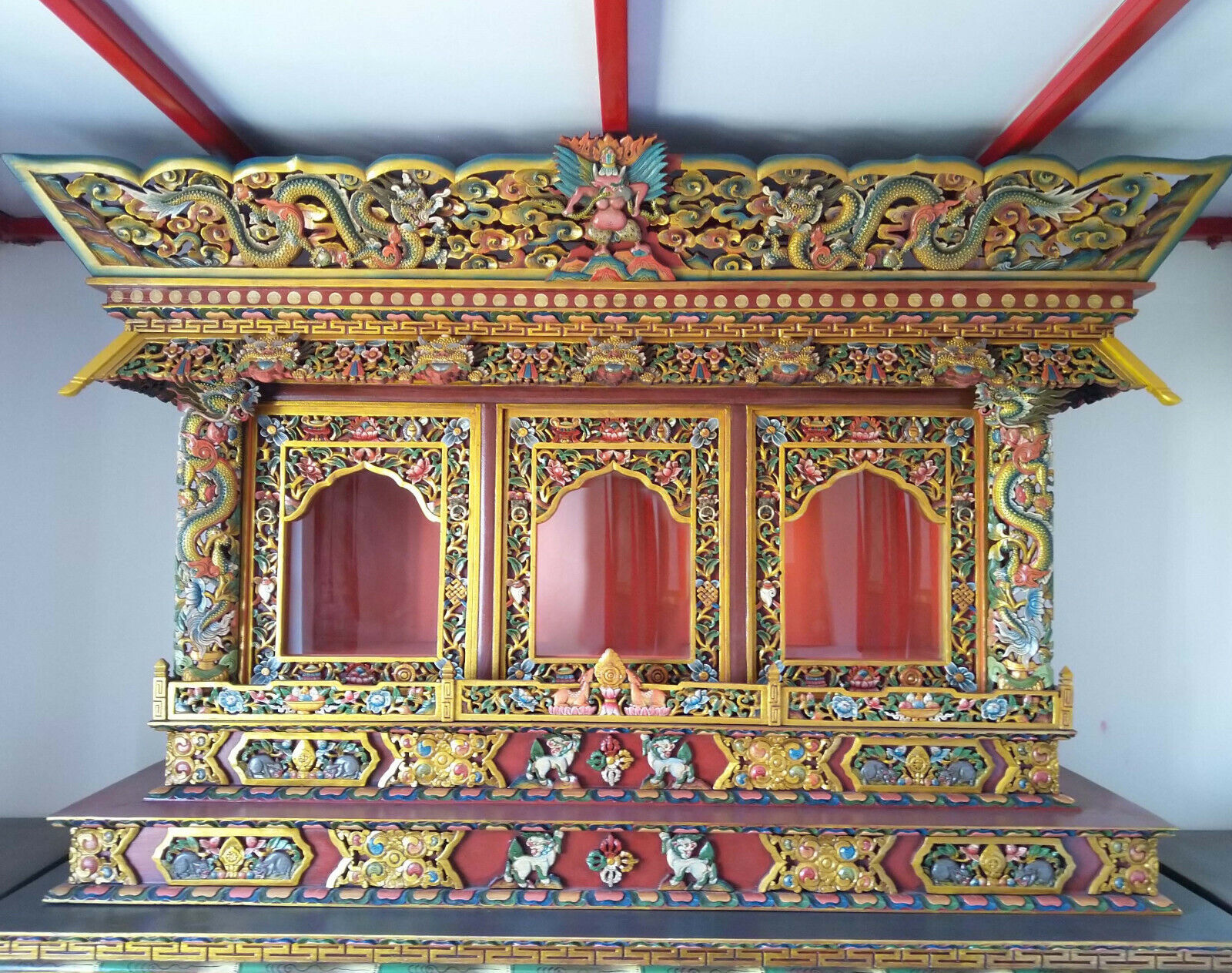 Tibetan Buddhist Prayer Offering Altar Shrine Cabinet Choesham 7 ...