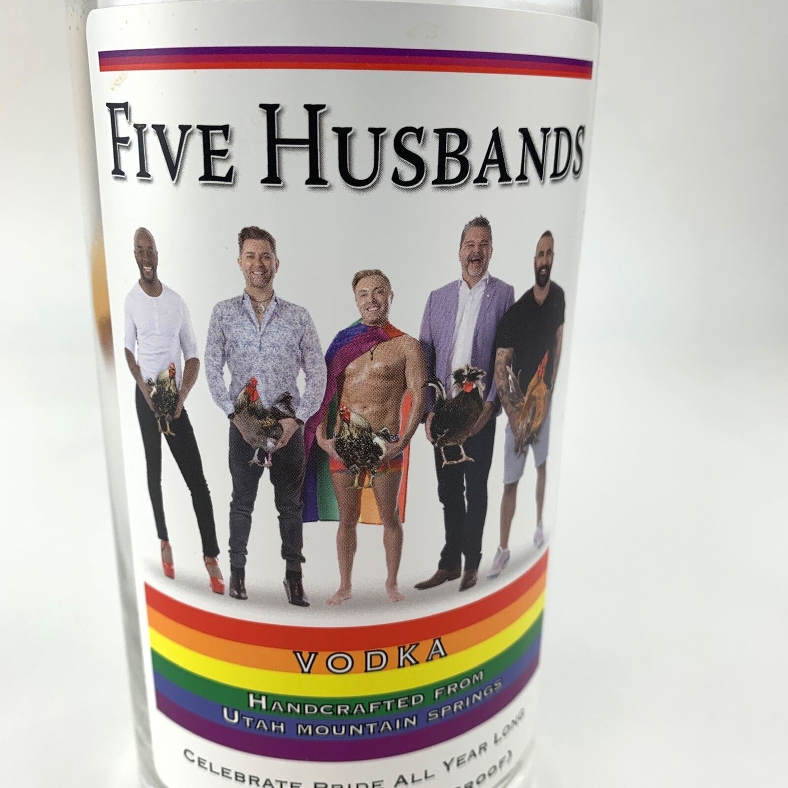 Five Husbands LGBTQ Pride EMPTY Vodka Bottle 2021 Utah Men with ...