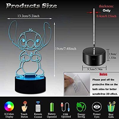 LOUHH Stitch Night Light Stitch Gifts - 3D LED Stitch Toys Intelligent ...