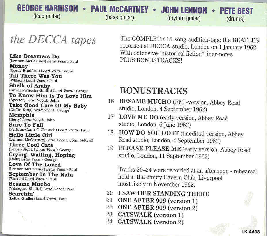 The Beatles - The Decca Tapes ( ODEON ) - CDs