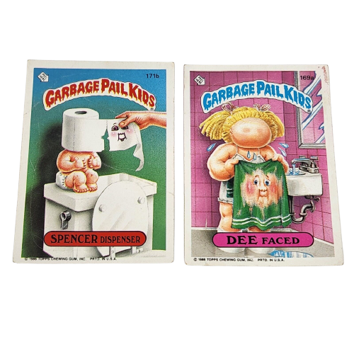 VINTAGE 1980's GARBAGE PAIL KIDS STICKER 169a 171b SPENCER DISPENSER ...