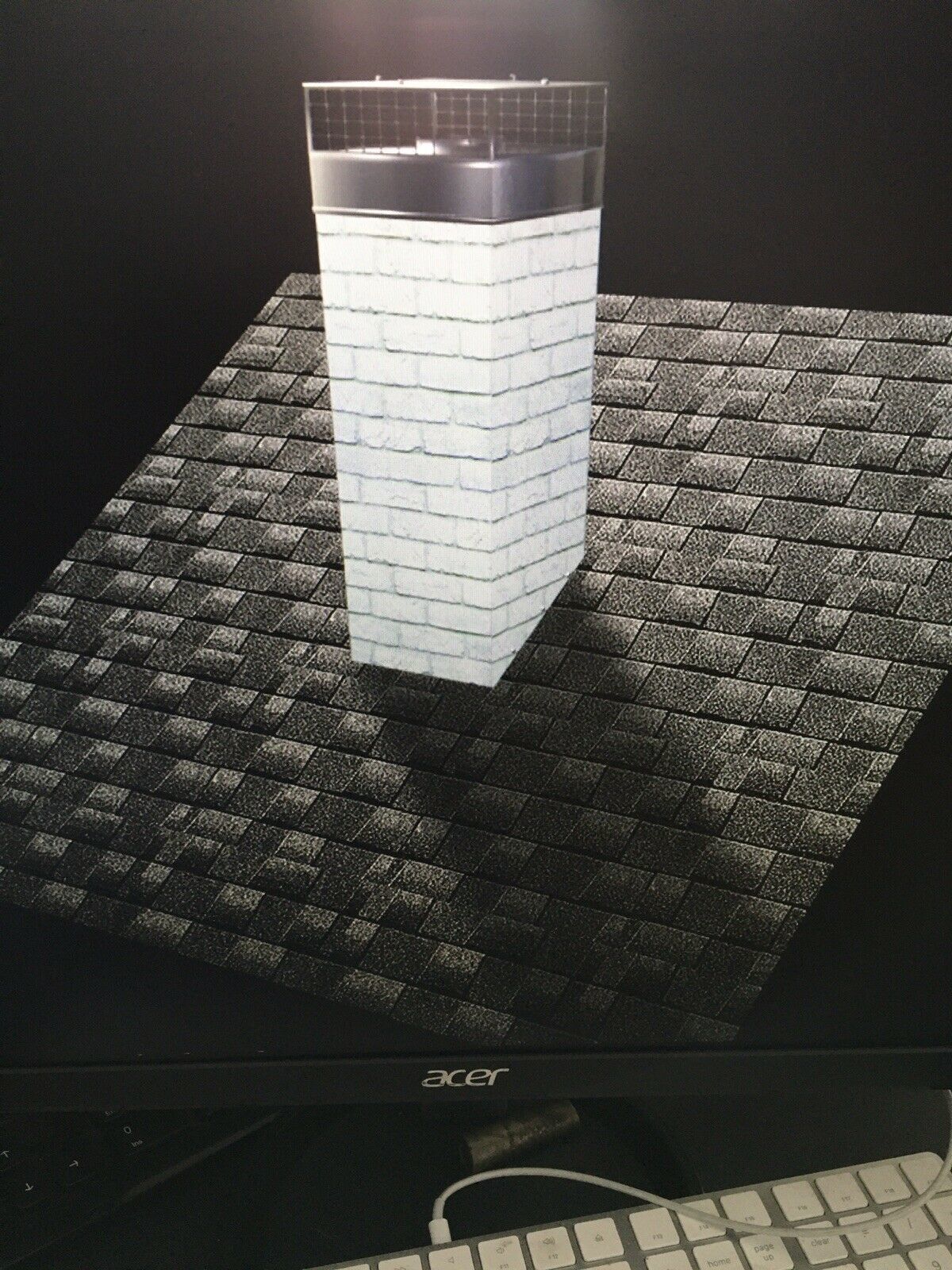 Chimney Housing - Faux Chimney Cover FULL KIT White Brick WB1 60"x18 ...